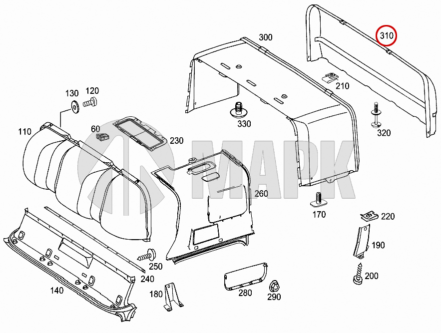 A9406904250 7N84 Обшивка крыши задняя часть (ВЫСОКАЯ крыша) а/м КАМАЗ ...